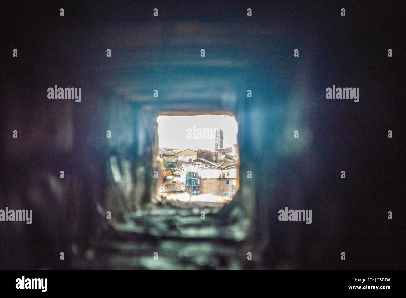 Sienna tower window Stock Photo - Alamy