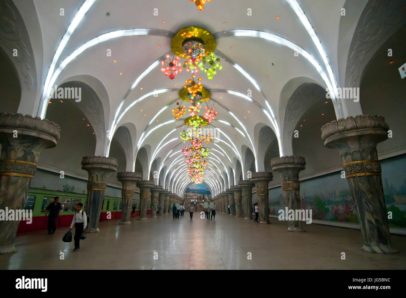 The metro of Pyongyang, North Korea Stock Photo - Alamy