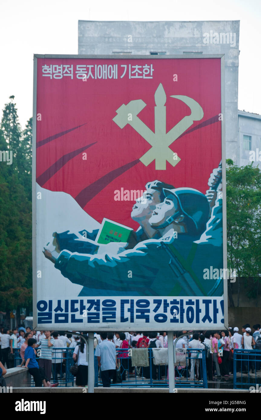North korean propaganda poster hi-res stock photography and images - Alamy