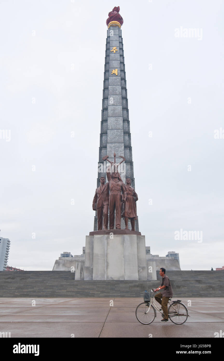 The stone clad Juche tower, Pyongyang,North Korea Stock Photo - Alamy