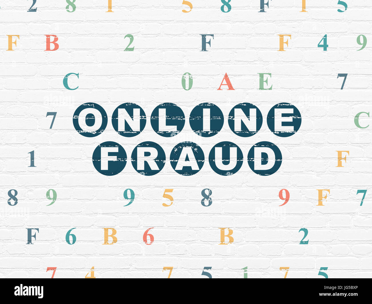 Protection concept: Online Fraud on wall background Stock Photo - Alamy