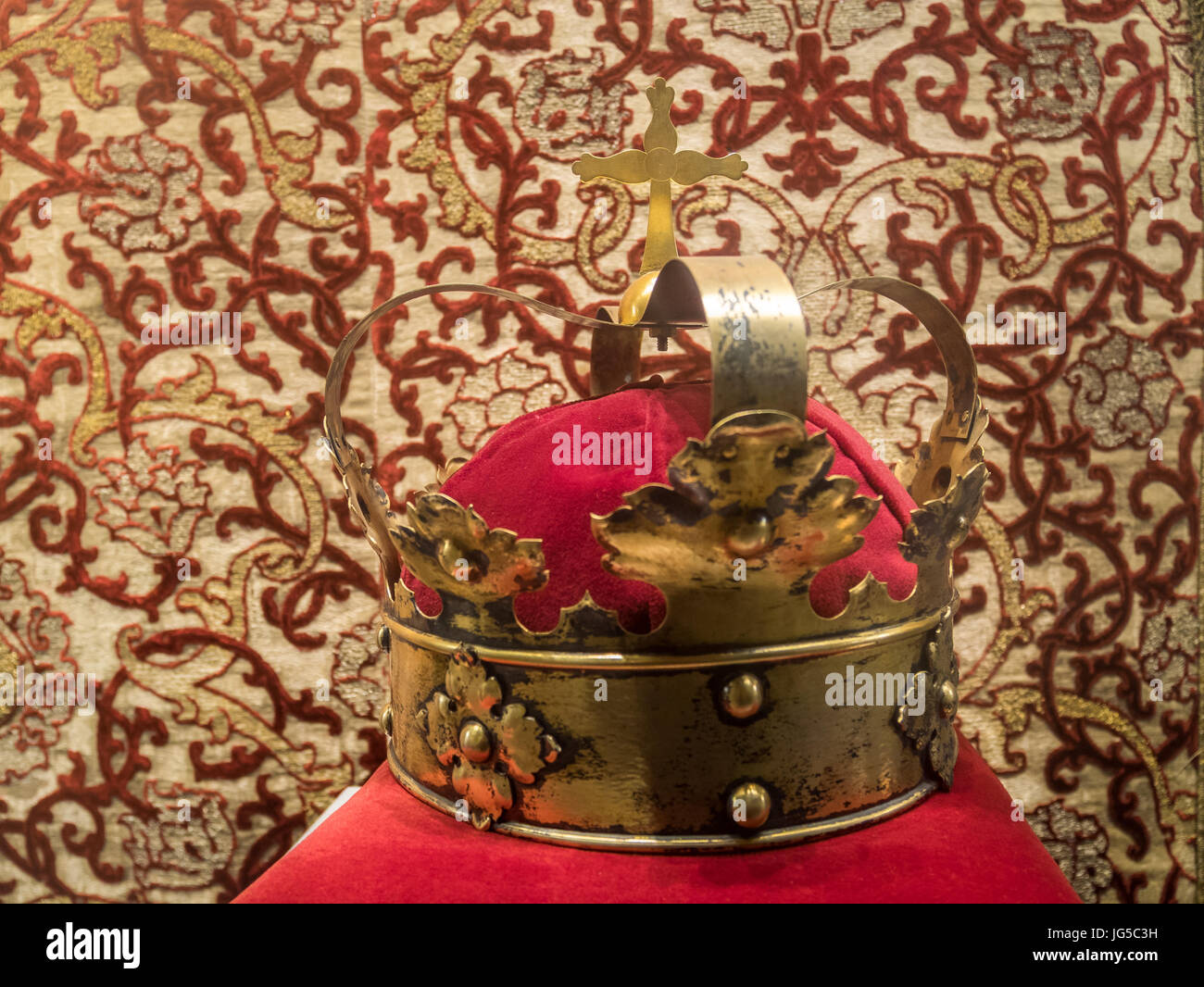 Original, old gold-plated crown of important catholic rulers Stock ...