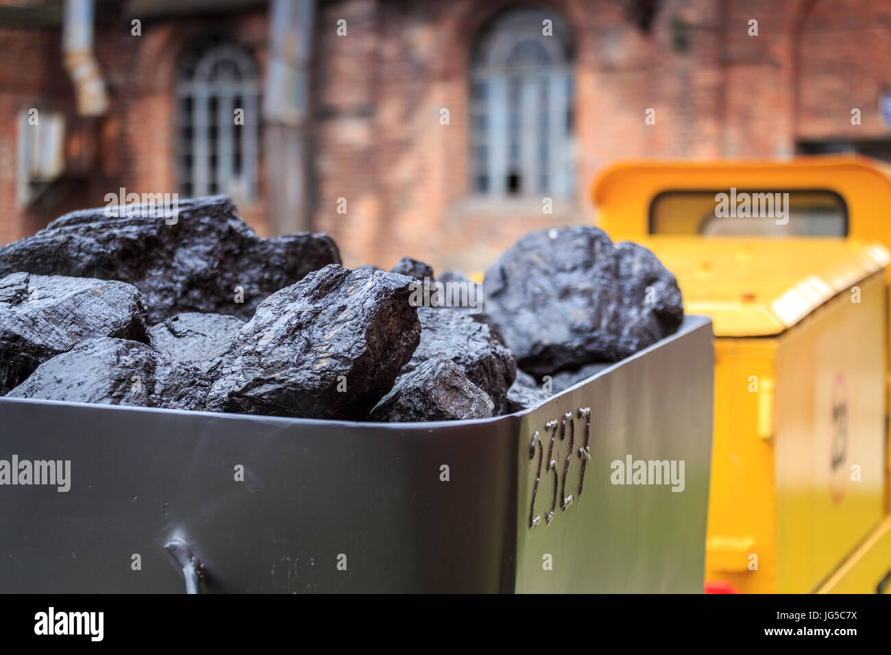 Yellow coal trolley hi-res stock photography and images - Alamy