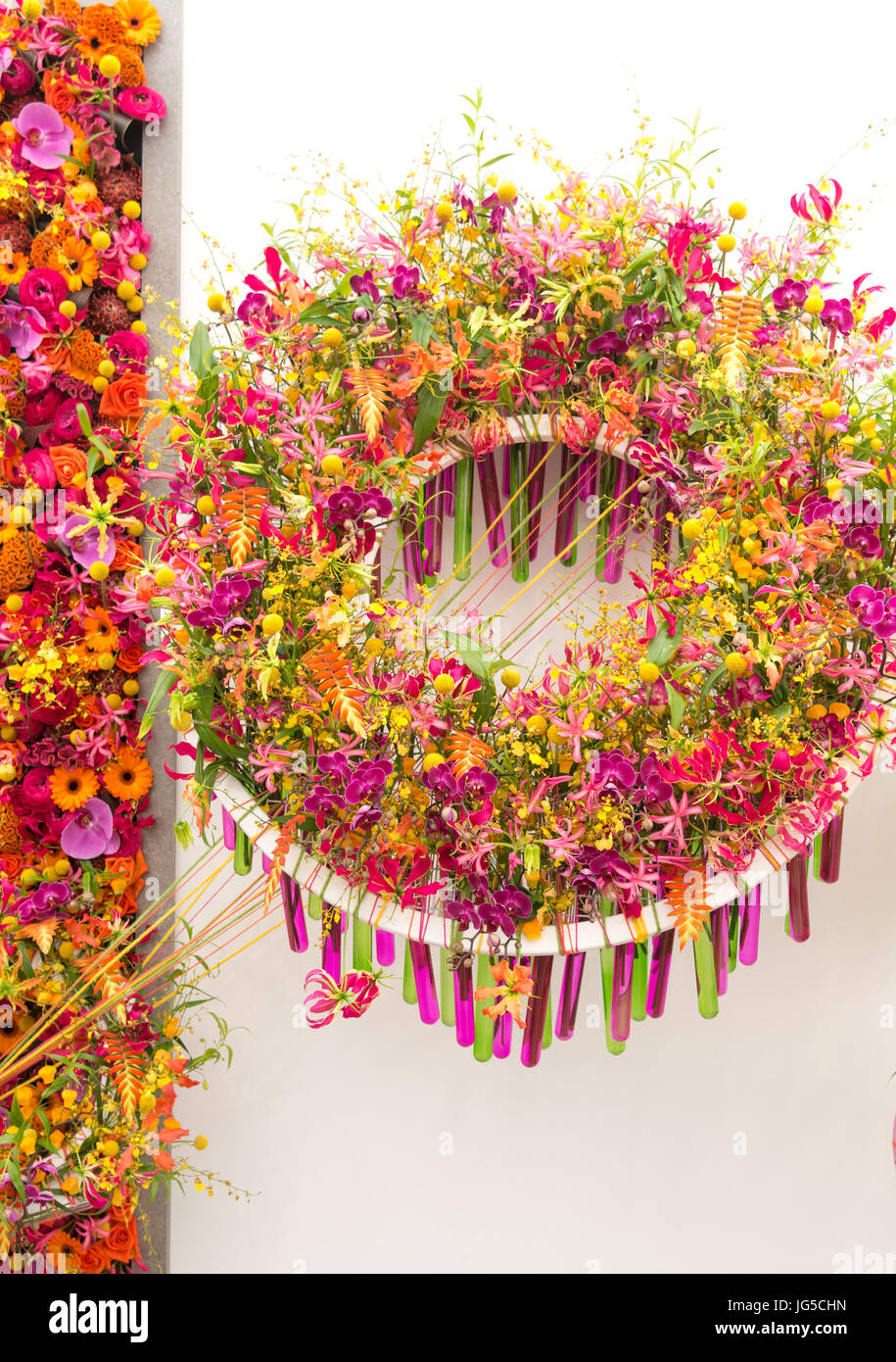 Bright flower display Stock Photo - Alamy