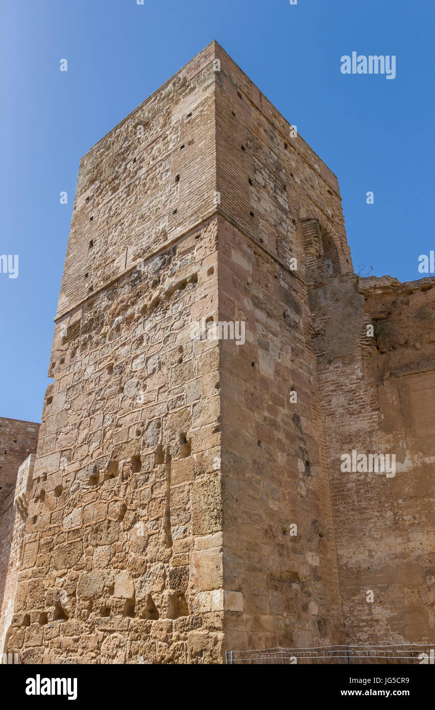 Medieval tower of the castle of Requena, Spain Stock Photo - Alamy