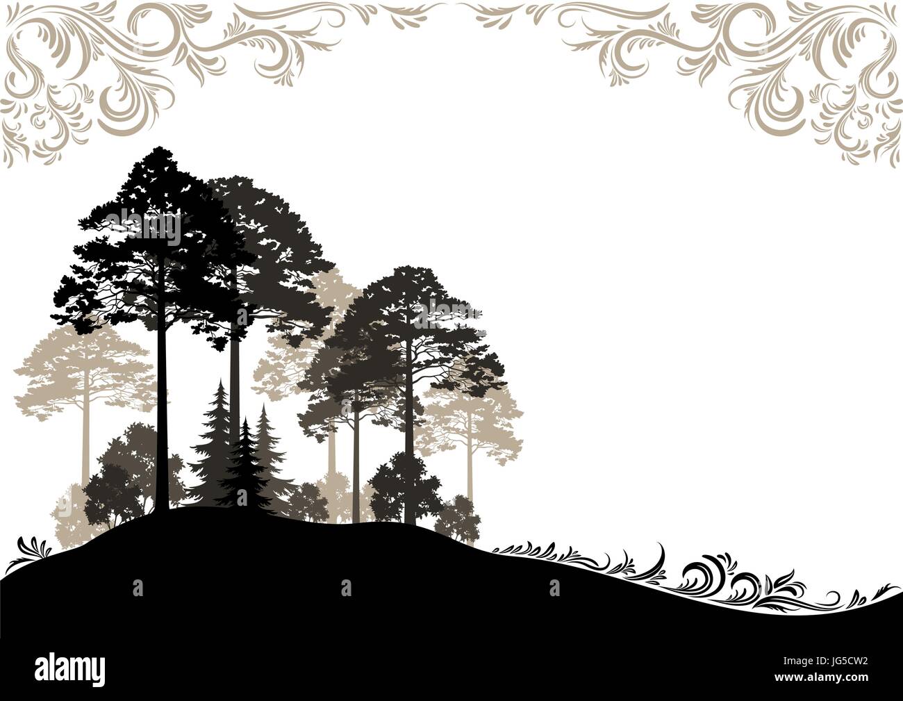 Black forest horizontal Stock Vector Images - Alamy