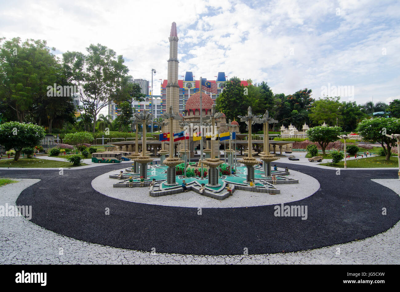putra mosque replica build using lego block. legoland malaysia resort ...