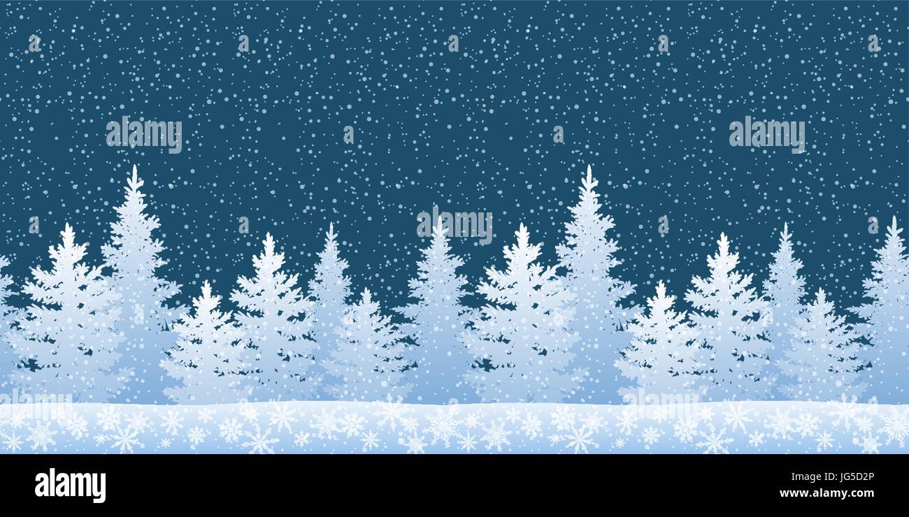 Seamless Landscape with Christmas Trees Stock Vector Image & Art - Alamy