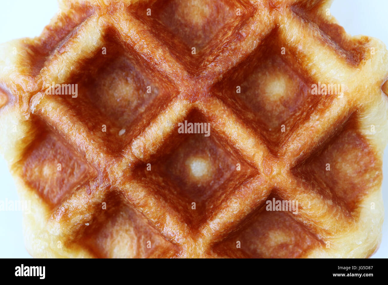 Top View of Closed up Fresh Baked Belgian Waffle, for Texture and ...