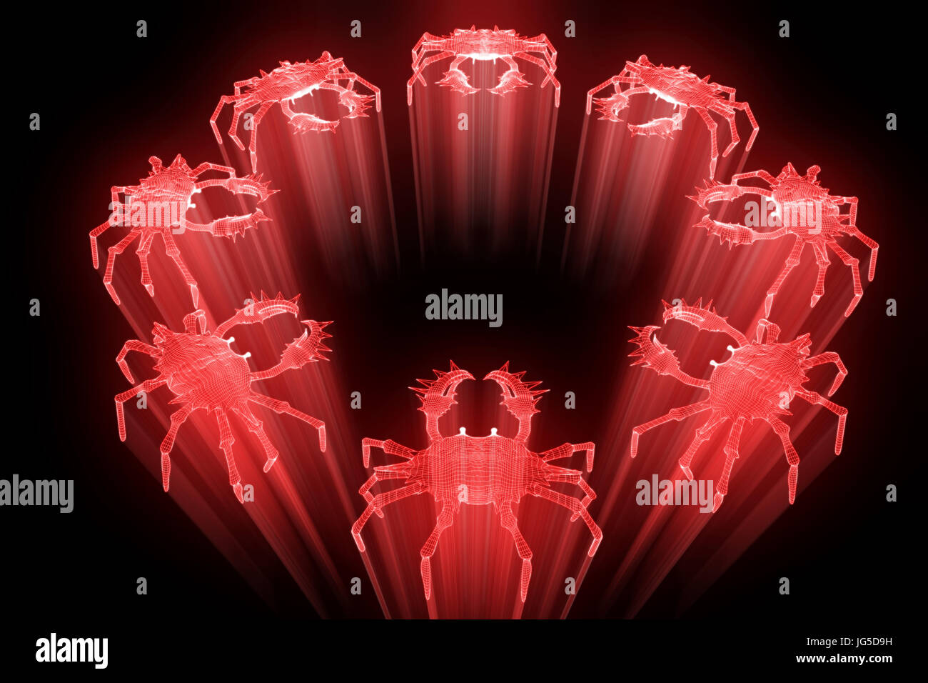 Cancer Crab in Hologram Wireframe Style. Nice 3D Rendering Stock Photo ...