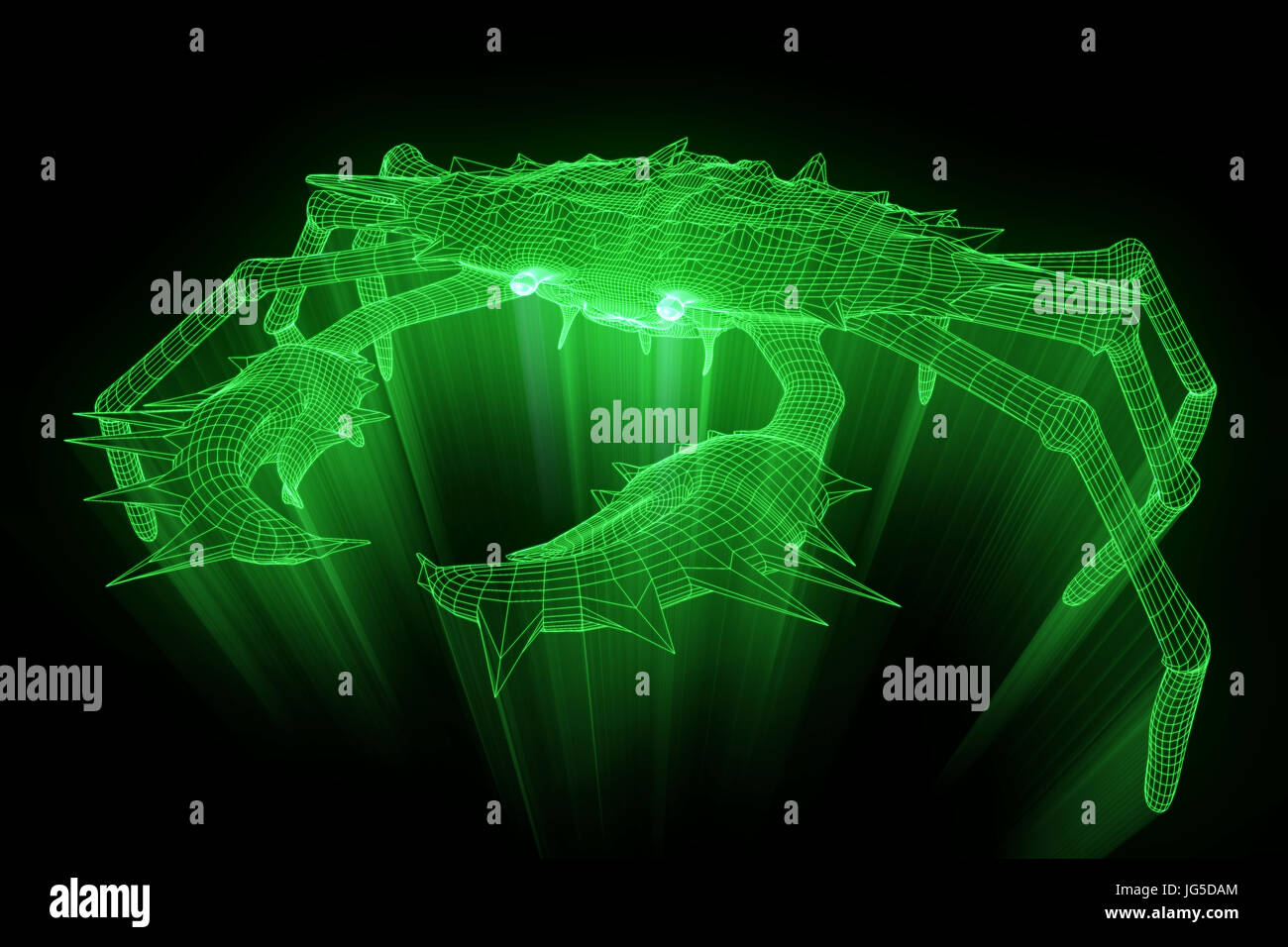 Cancer Crab in Hologram Wireframe Style. Nice 3D Rendering Stock Photo ...