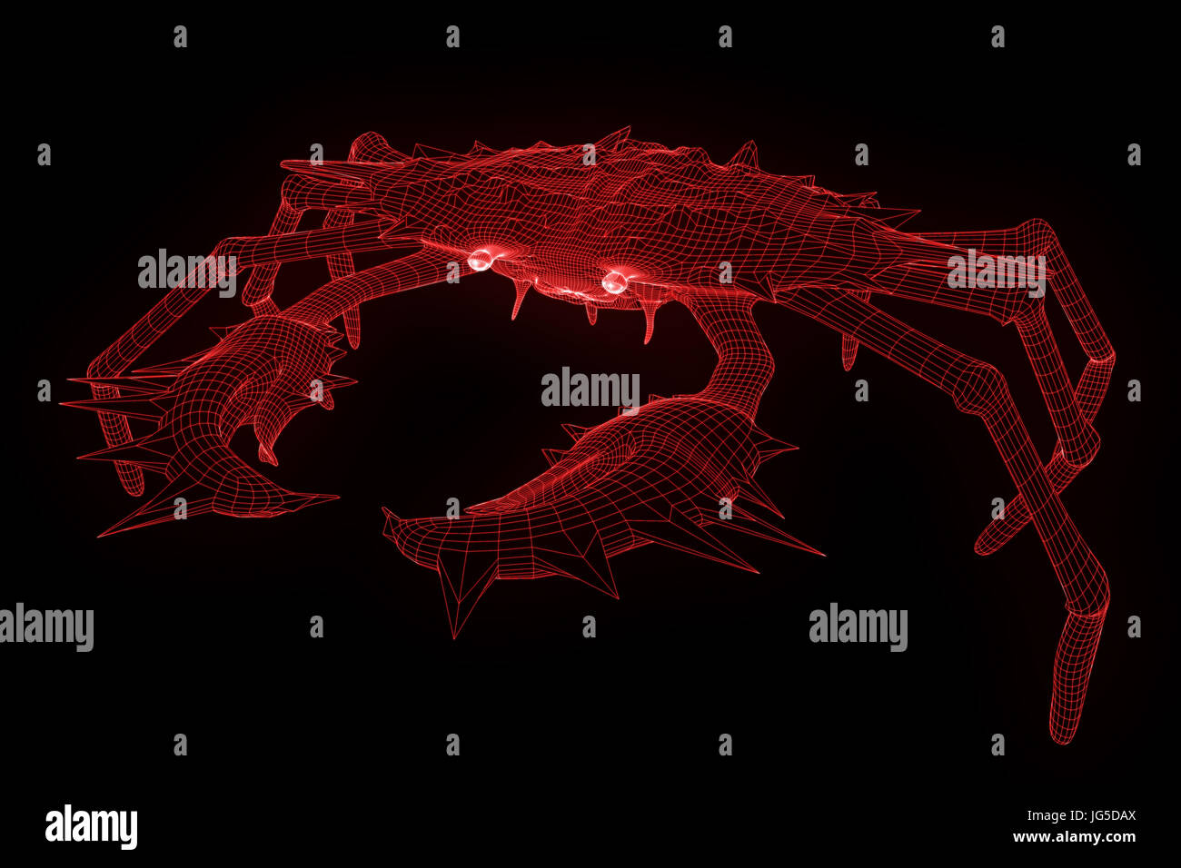 Cancer Crab in Hologram Wireframe Style. Nice 3D Rendering Stock Photo ...