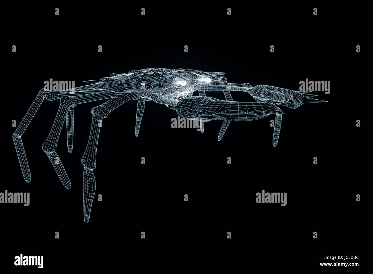 Cancer Crab in Hologram Wireframe Style. Nice 3D Rendering Stock Photo ...