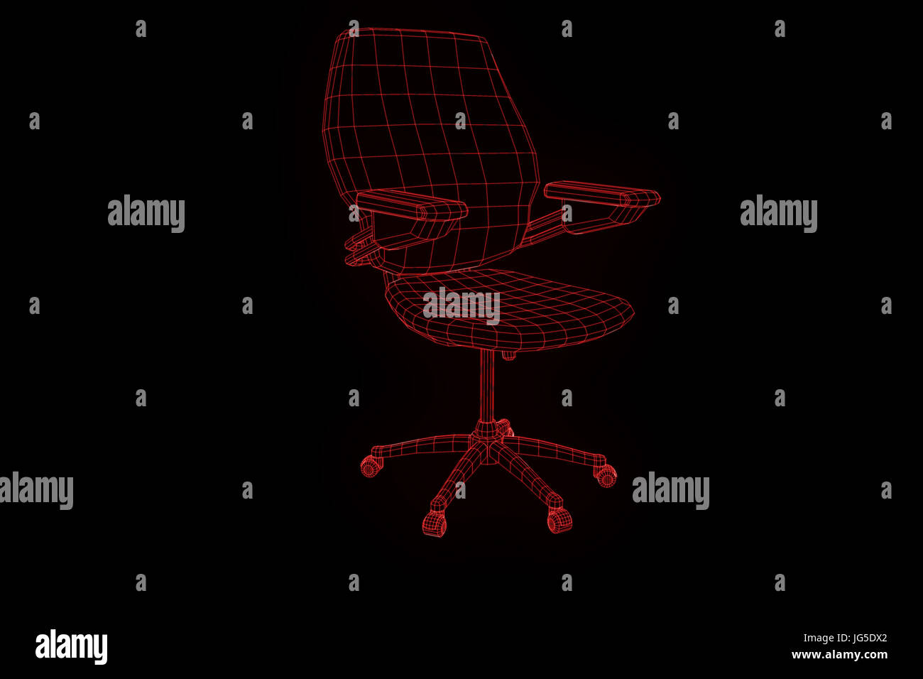 Office Chair in Hologram Wireframe Style. Nice 3D Rendering Stock Photo ...