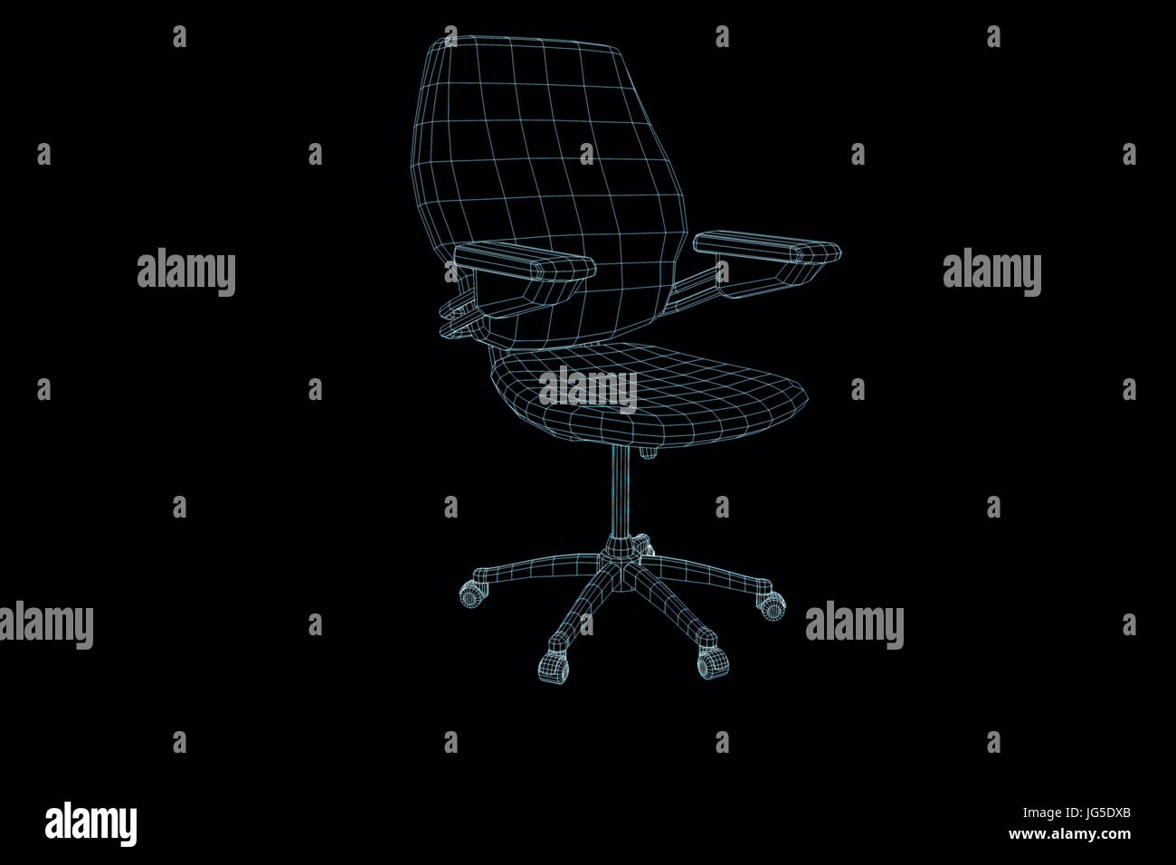 Office Chair in Hologram Wireframe Style. Nice 3D Rendering Stock Photo ...