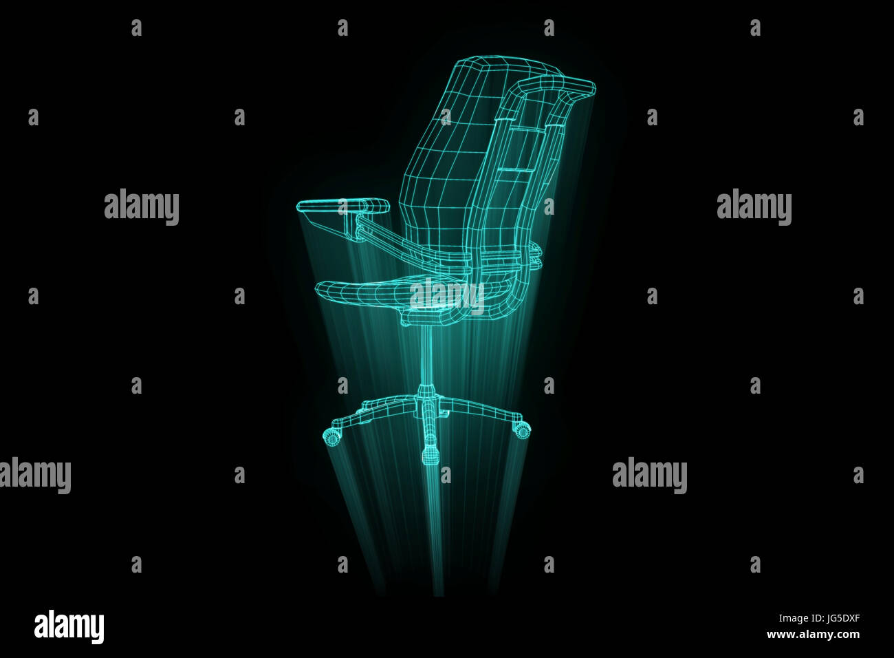 Office Chair in Hologram Wireframe Style. Nice 3D Rendering Stock Photo ...