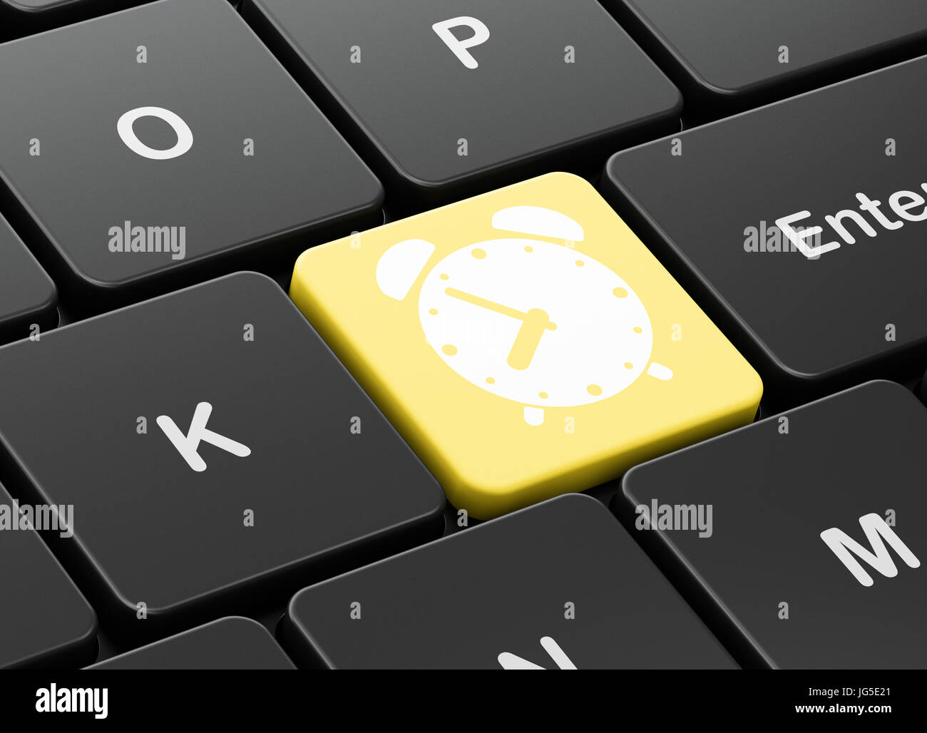 Time concept: Alarm Clock on computer keyboard background Stock Photo ...