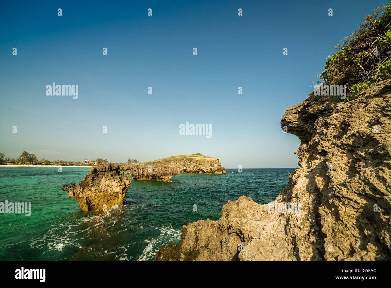 Seascape in Seven Islands area, Watamu, Kenya Stock Photo - Alamy