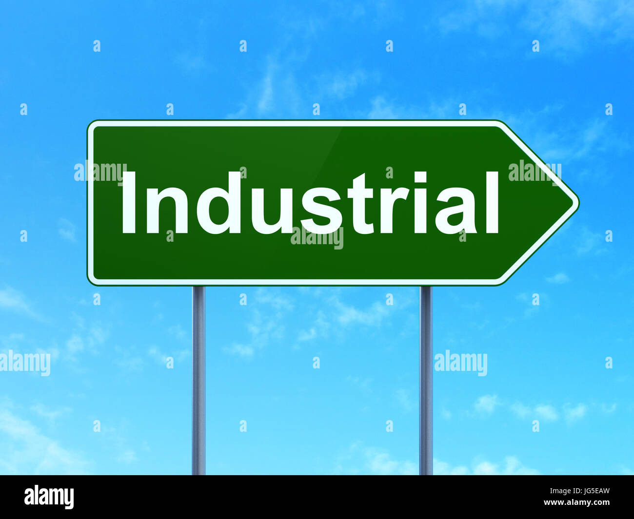 Industry concept: Industrial on road sign background Stock Photo - Alamy