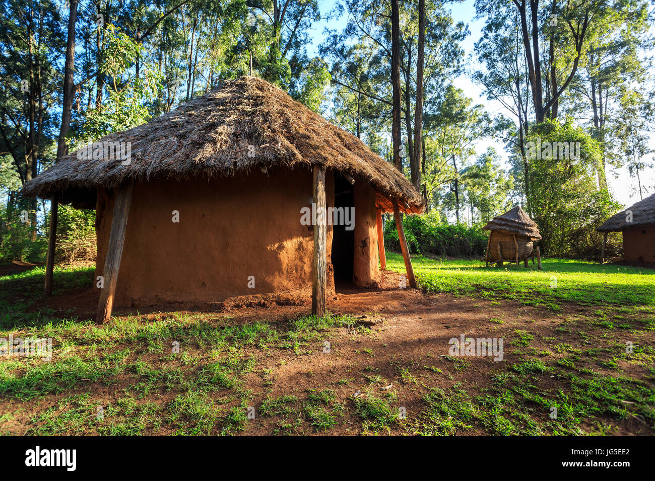 Traditional, tribal hut of Kenyan people, Nairobi, East Africa Stock ...