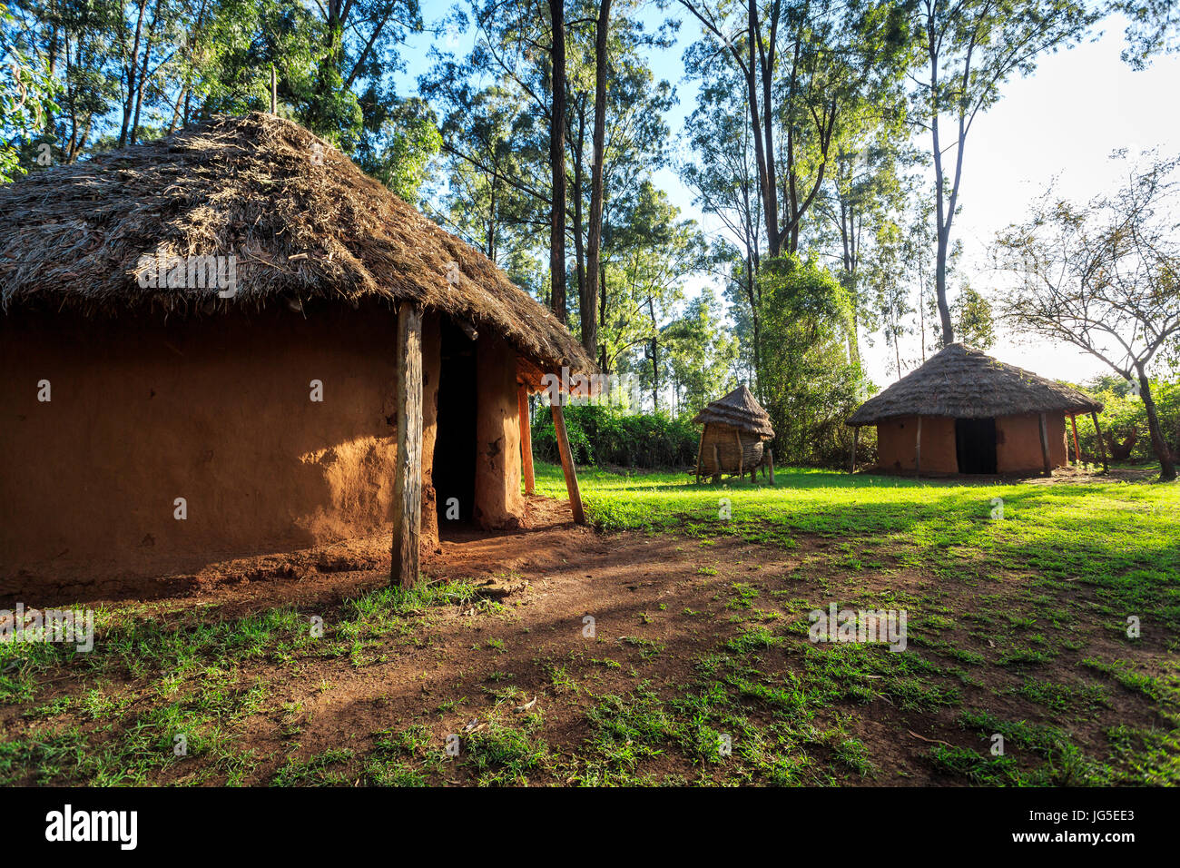 Traditional, tribal hut of Kenyan people, Nairobi, East Africa Stock ...
