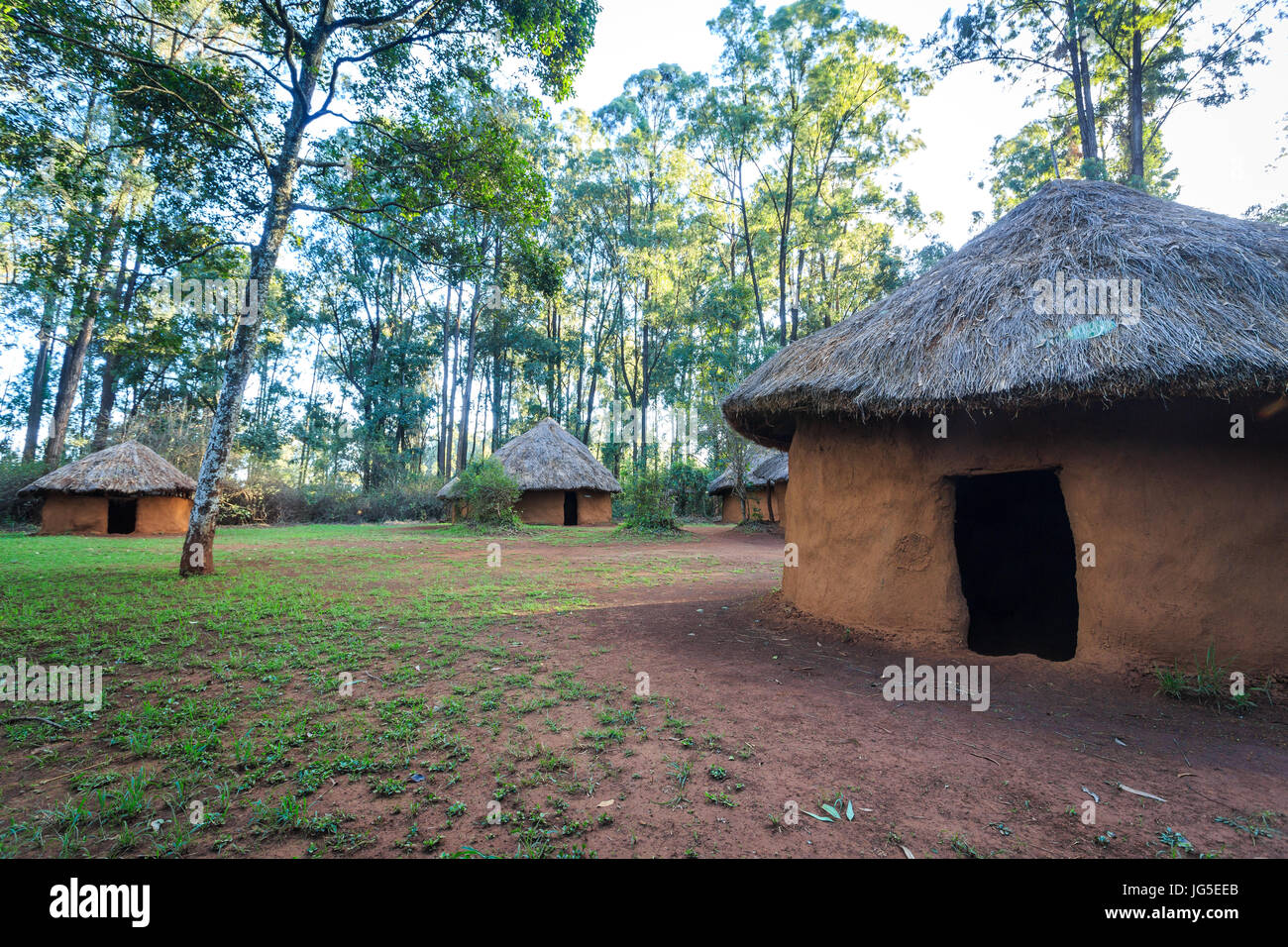 Traditional, tribal hut of Kenyan people, Nairobi, East Africa Stock ...