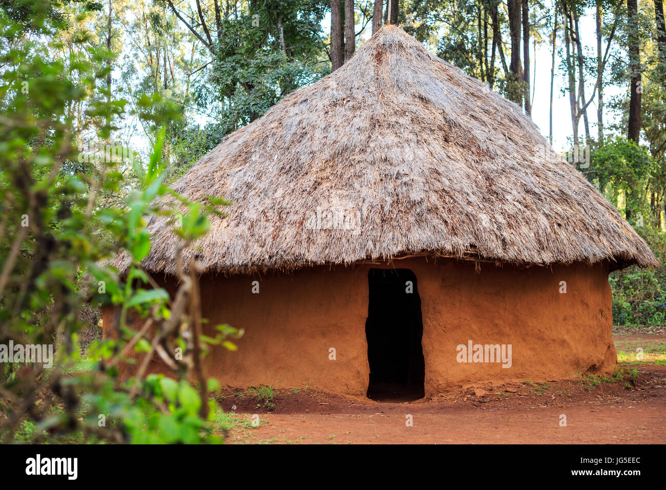 Traditional, tribal hut of Kenyan people, Nairobi, East Africa Stock ...