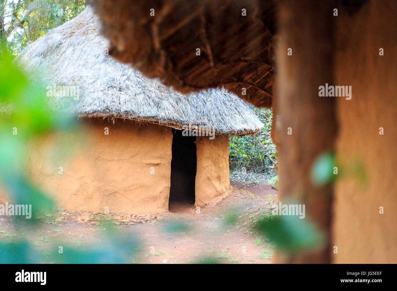 Traditional, tribal hut of Kenyan people, Nairobi, East Africa Stock ...