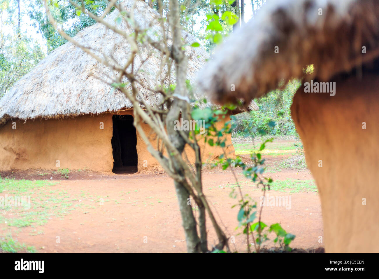 Traditional, tribal hut of Kenyan people, Nairobi, East Africa Stock ...