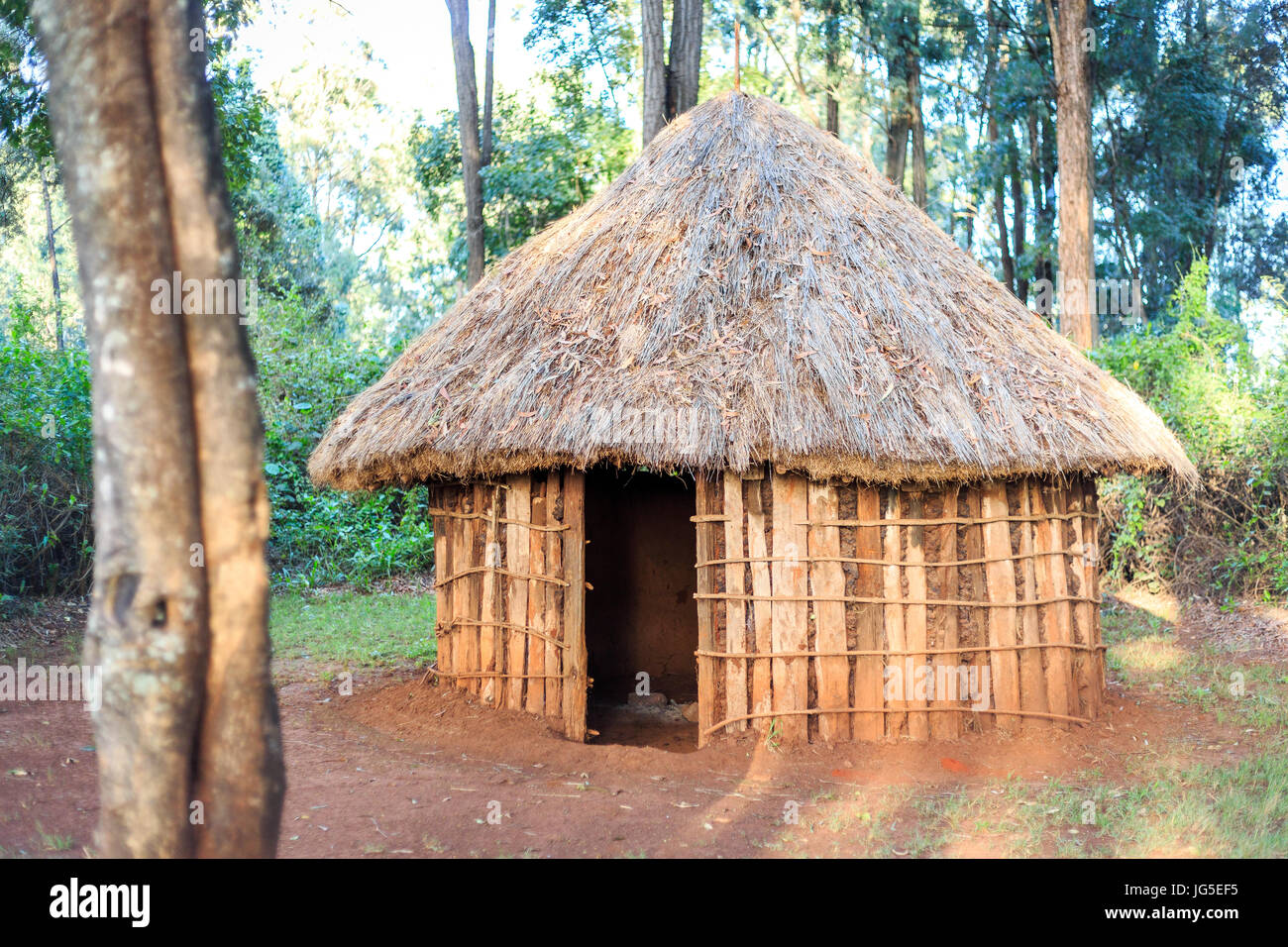 Traditional, tribal hut of Kenyan people, Nairobi, East Africa Stock ...