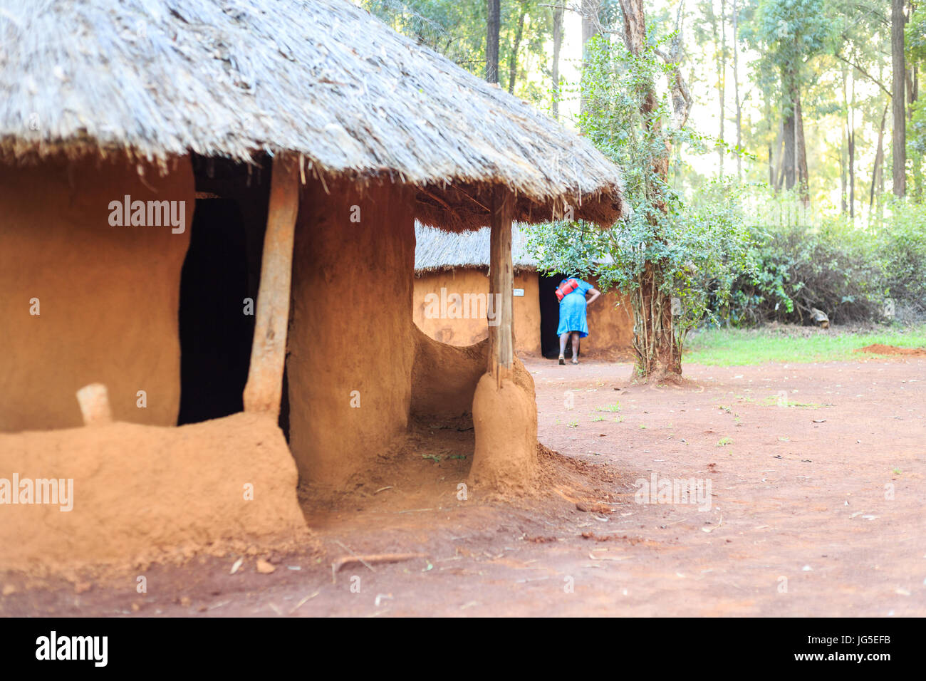 Traditional, tribal hut of Kenyan people, Nairobi, East Africa Stock ...