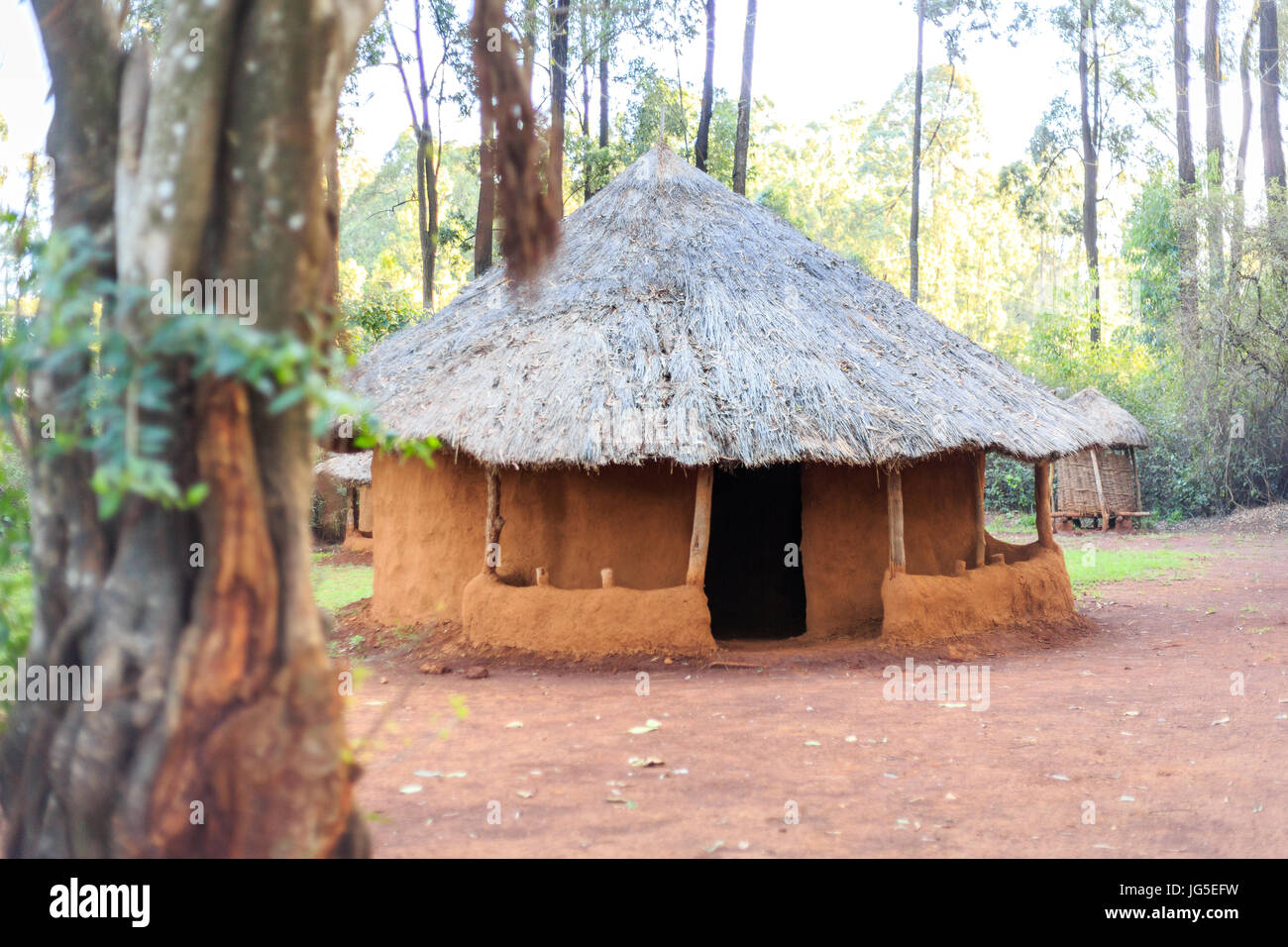 Traditional, tribal hut of Kenyan people, Nairobi, East Africa Stock ...