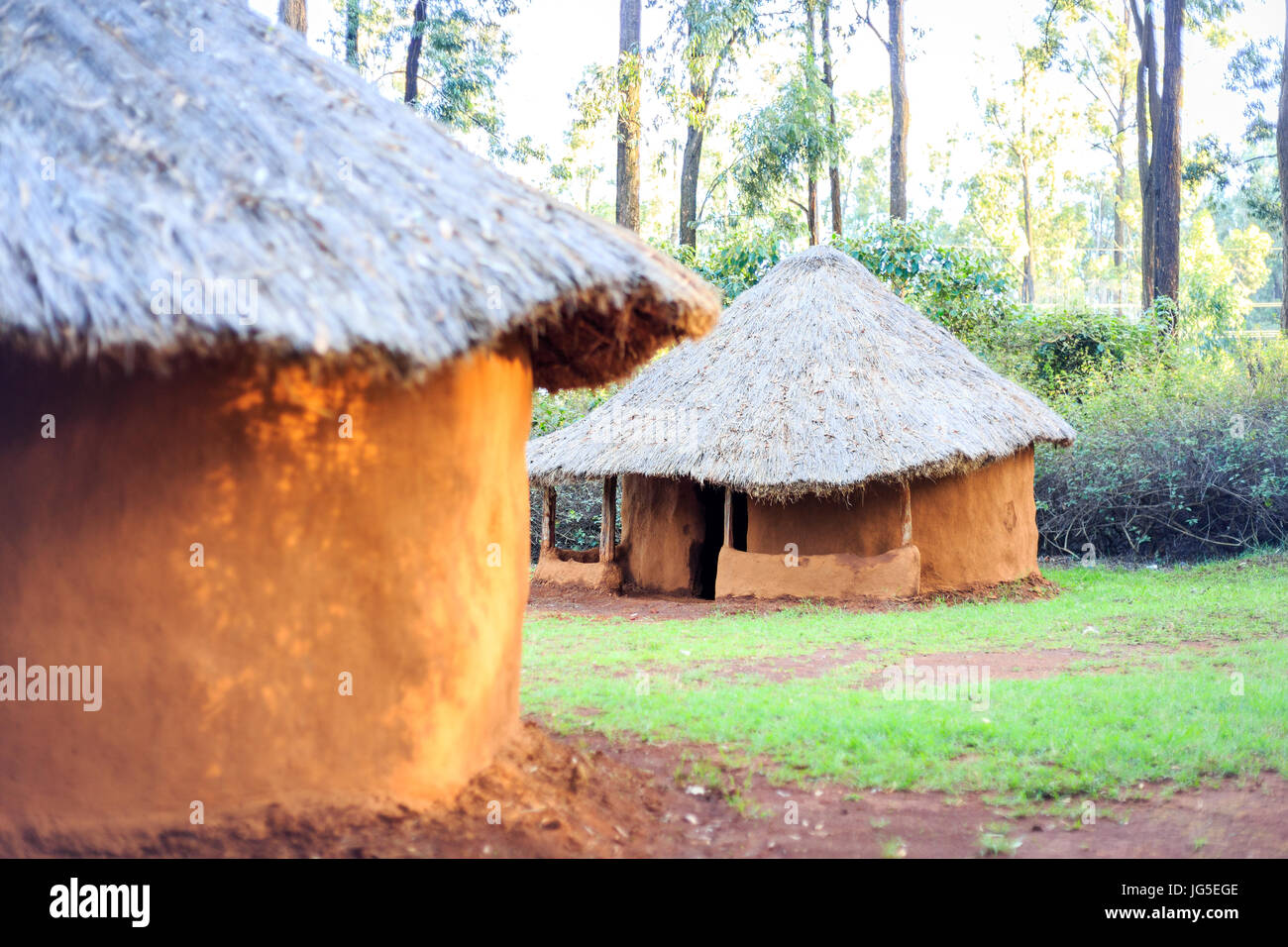 Traditional, tribal village of Kenyan people, Nairobi, East Africa ...
