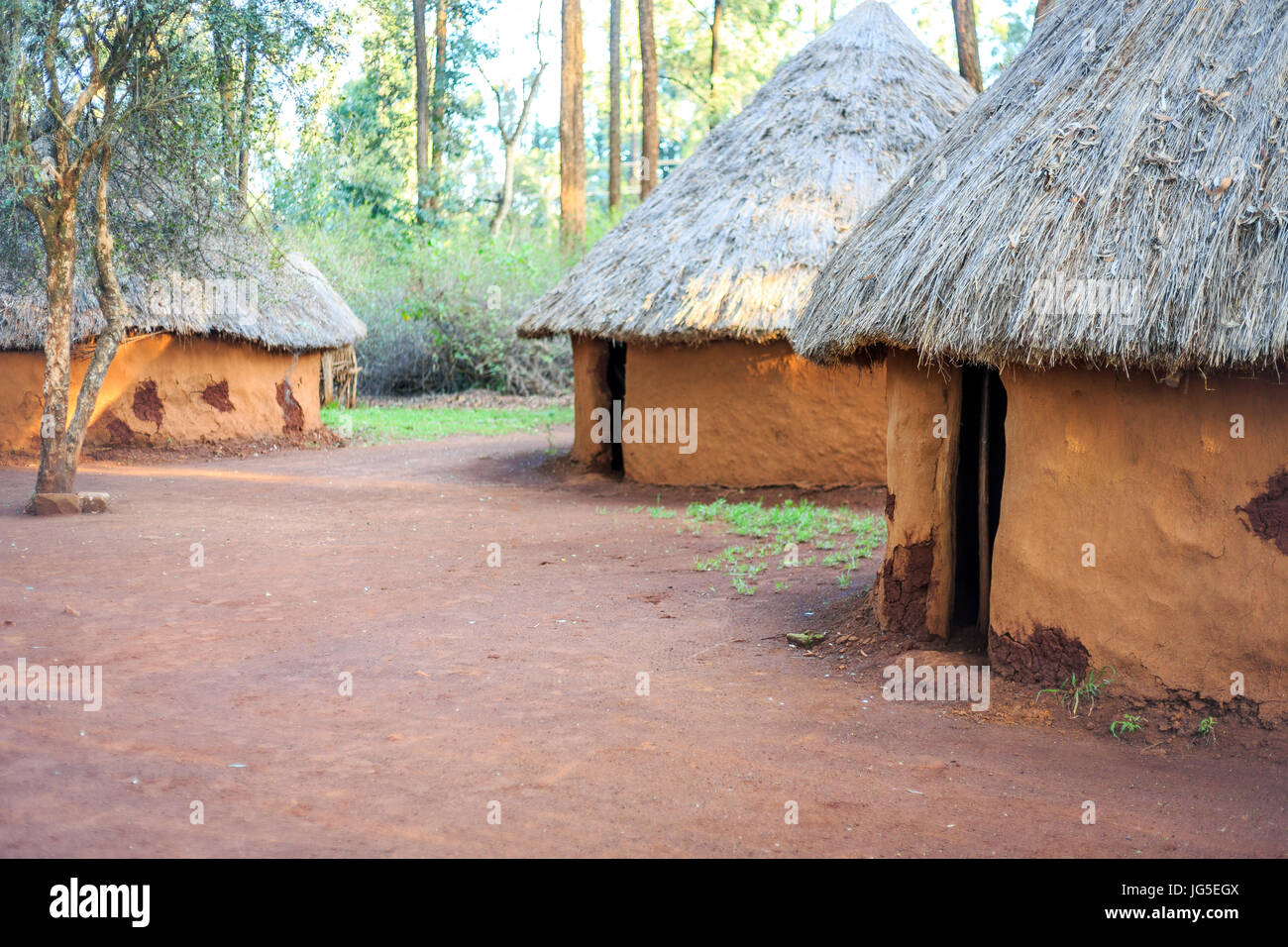 Traditional, tribal village of Kenyan people, Nairobi, East Africa ...