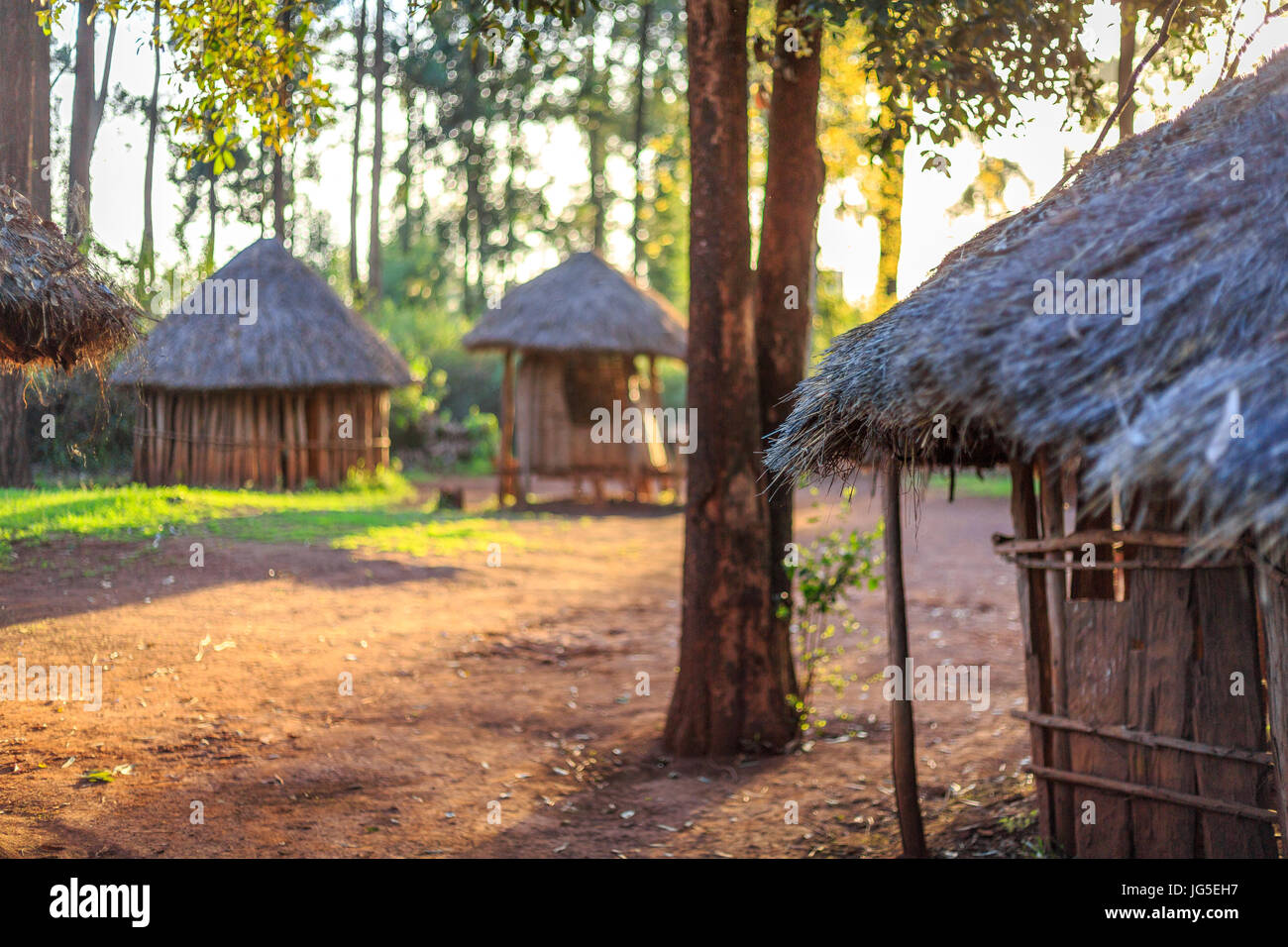 Traditional, tribal village of Kenyan people, Nairobi, East Africa ...