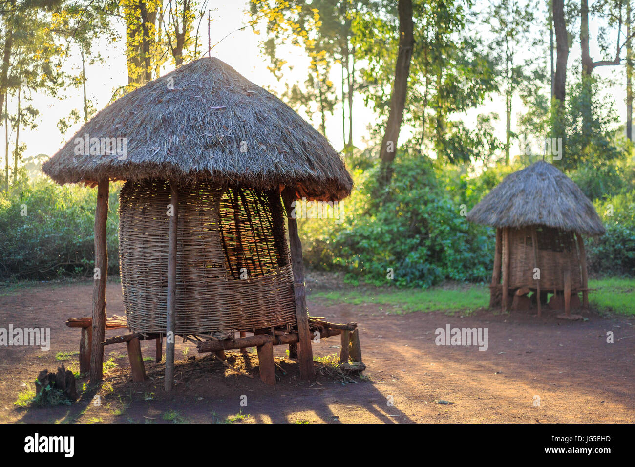 Traditional, tribal granary of Kenyan people, Nairobi, East Africa ...