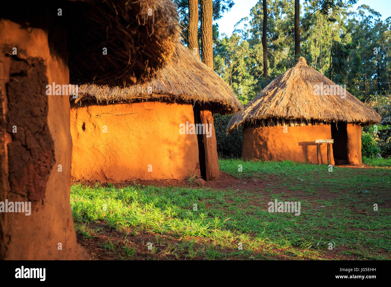 Traditional, tribal hut of Kenyan people, Nairobi, East Africa Stock ...