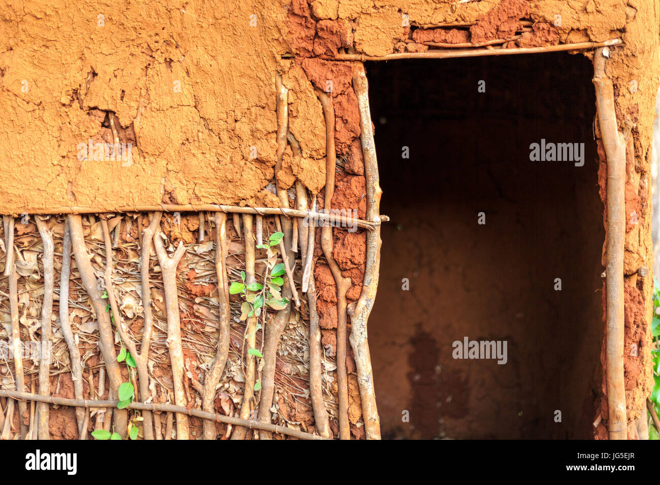 Entrance to traditional, african mud house, Nairobi, Kenya Stock Photo ...