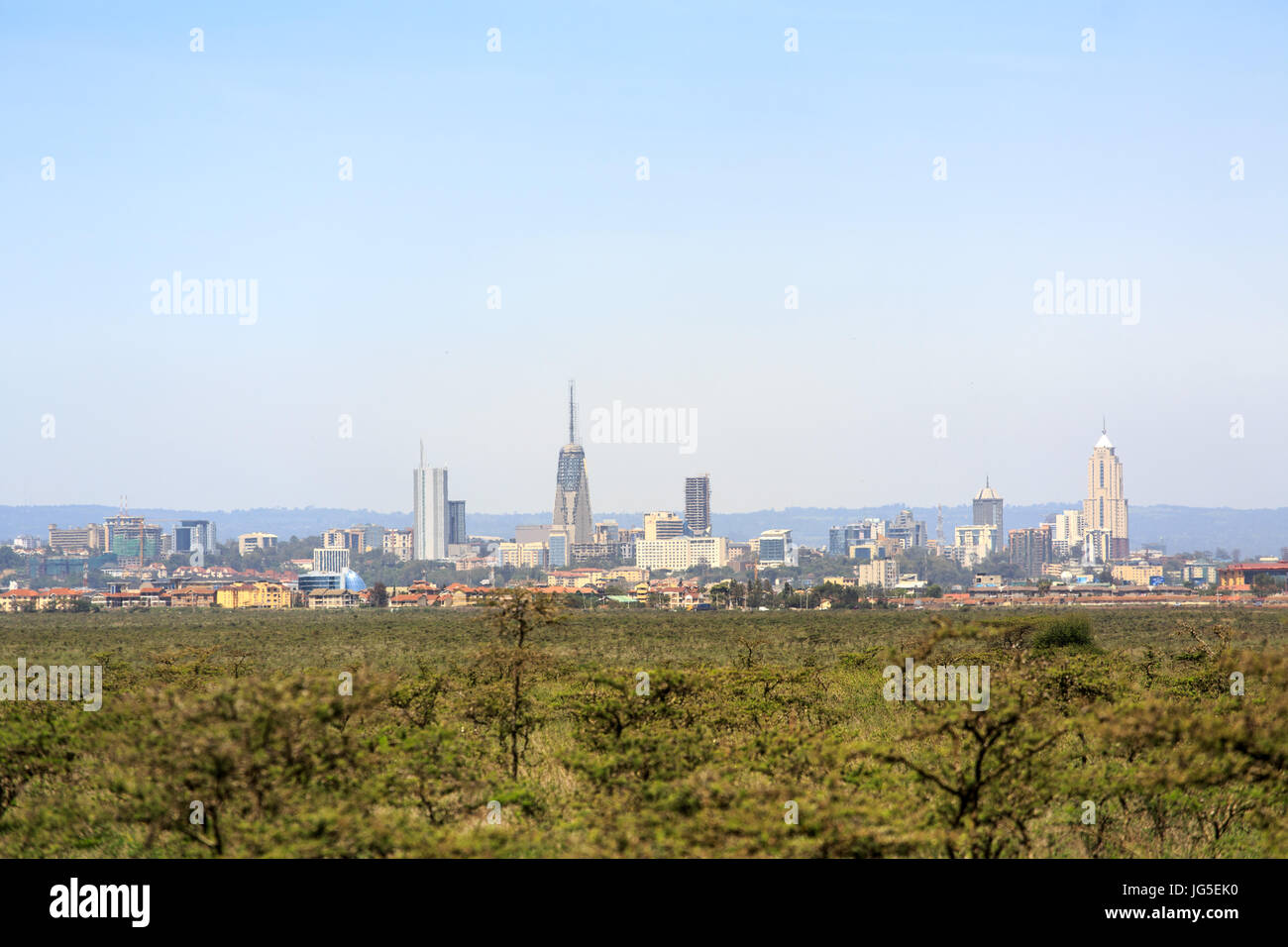Modern Nairobi cityscape - capital city of Kenya, East Africa Stock ...