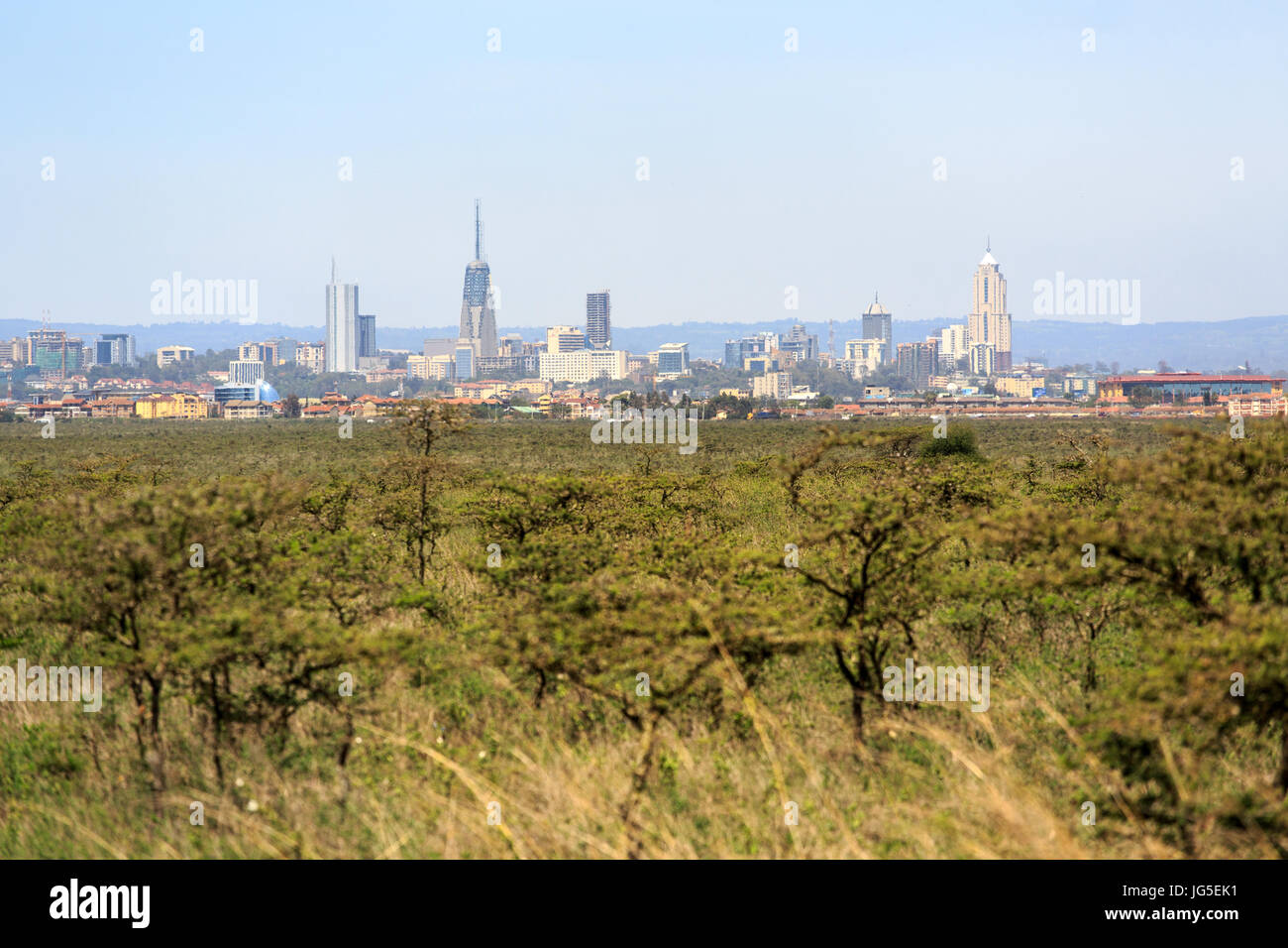 Modern Nairobi cityscape - capital city of Kenya, East Africa Stock ...