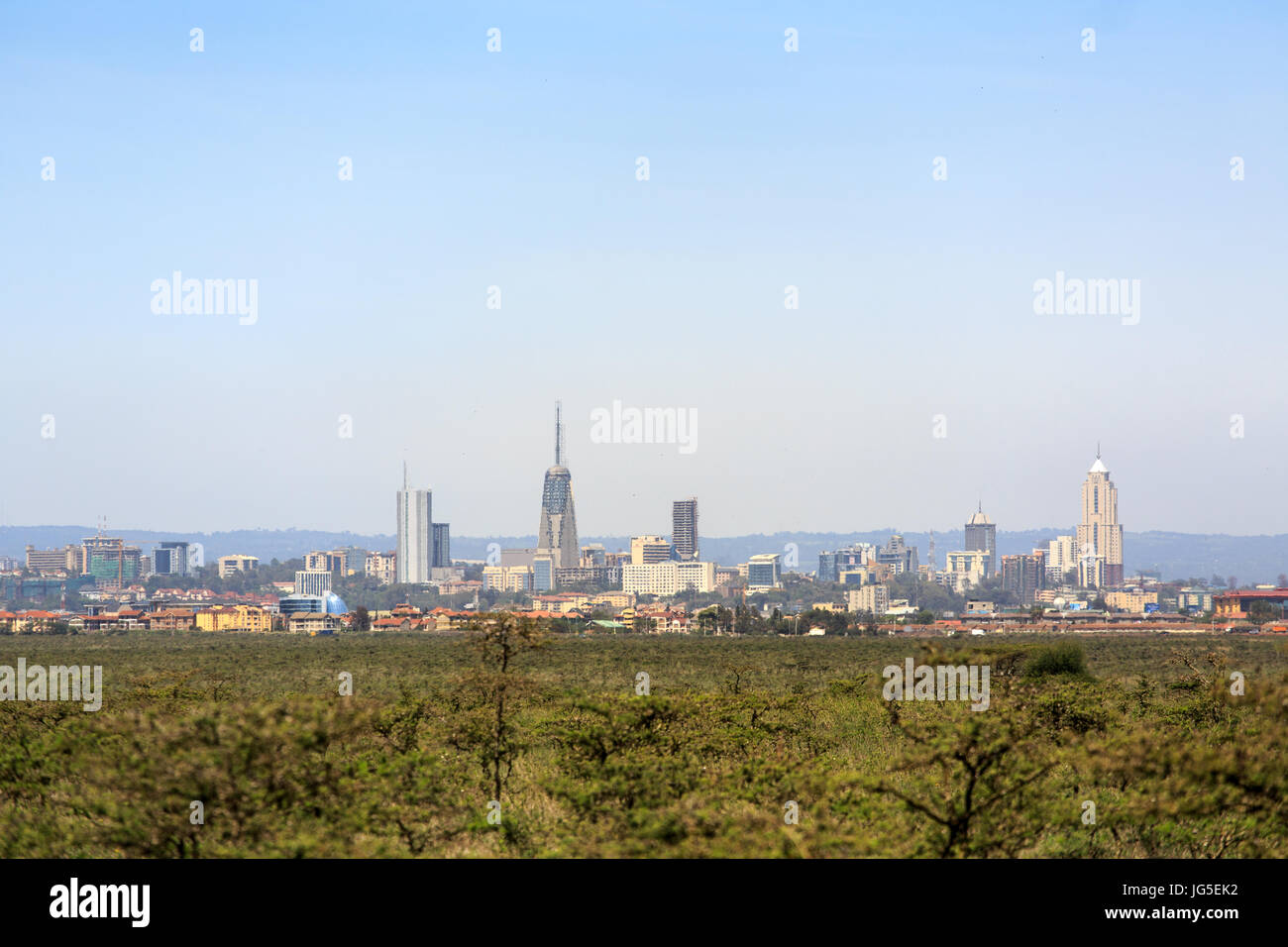 Modern Nairobi cityscape - capital city of Kenya, East Africa Stock ...