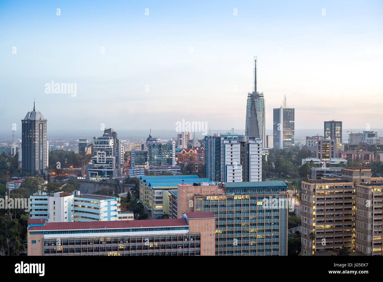 Modern Nairobi cityscape - capital city of Kenya, East Africa Stock ...