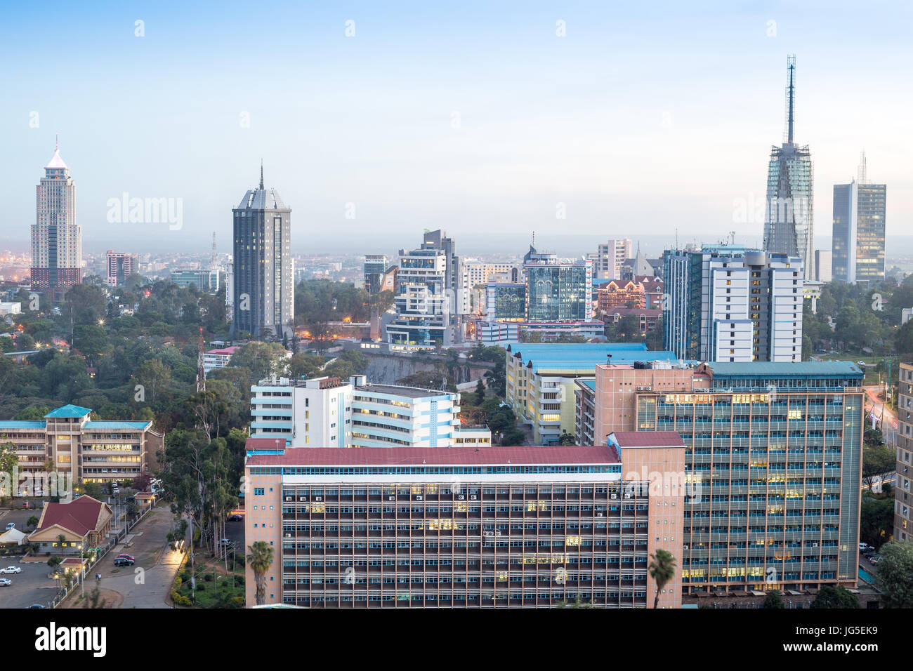 Modern Nairobi cityscape - capital city of Kenya, East Africa Stock ...