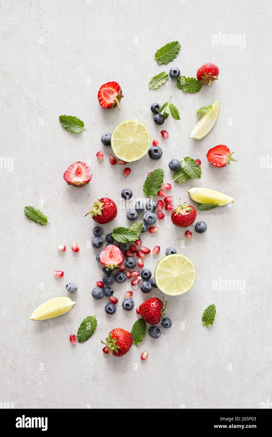 Fresh fruits and berries on the table Stock Photo - Alamy