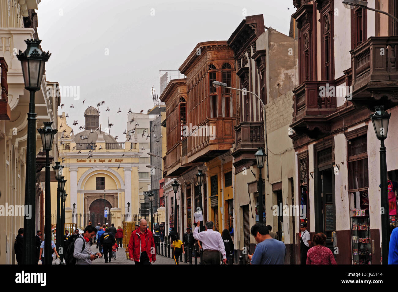 Well-preserved colonial architecture in Lima's (Peru's capital) Old ...