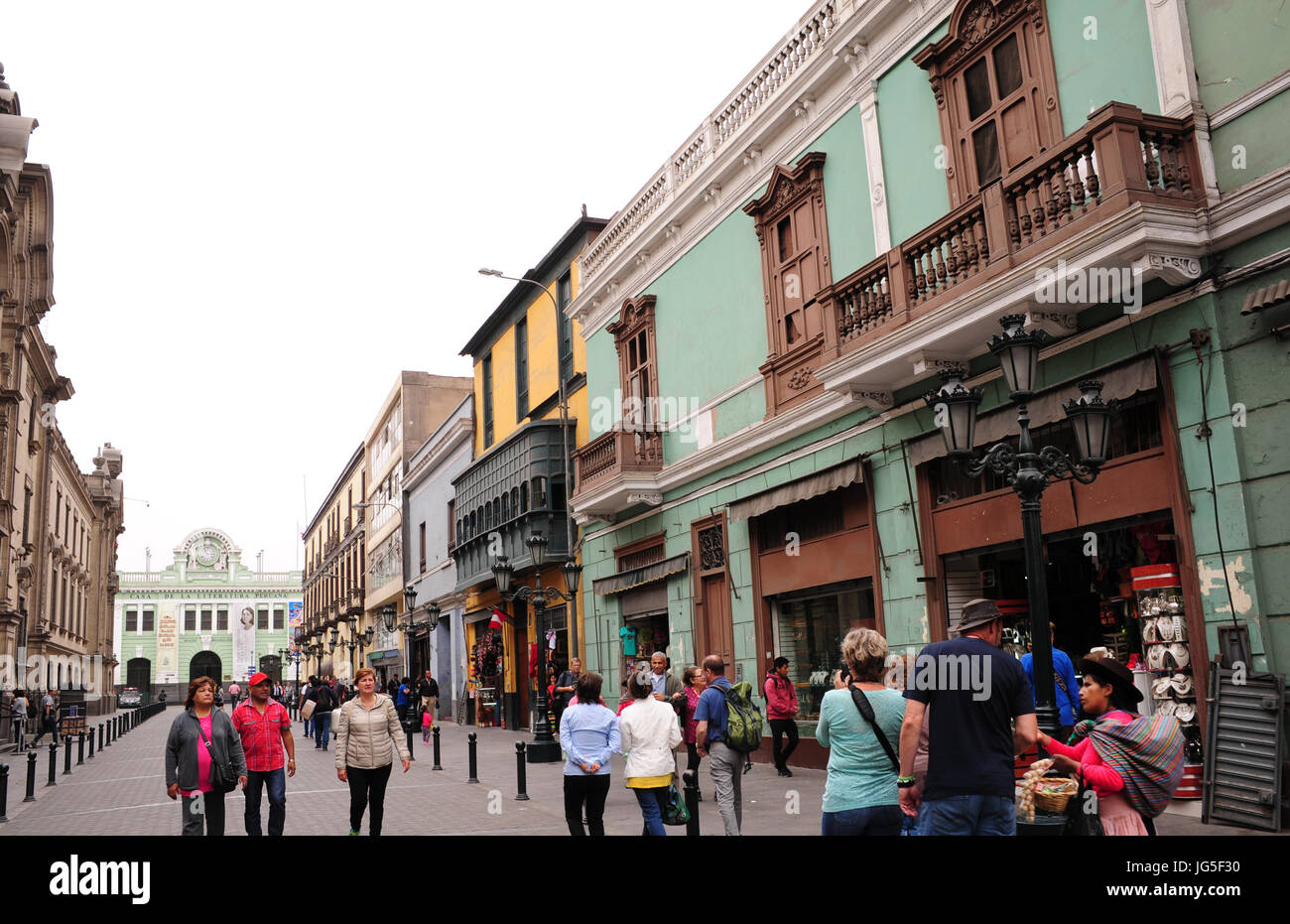 Well-preserved colonial architecture in Lima's (Peru's capital) Old ...