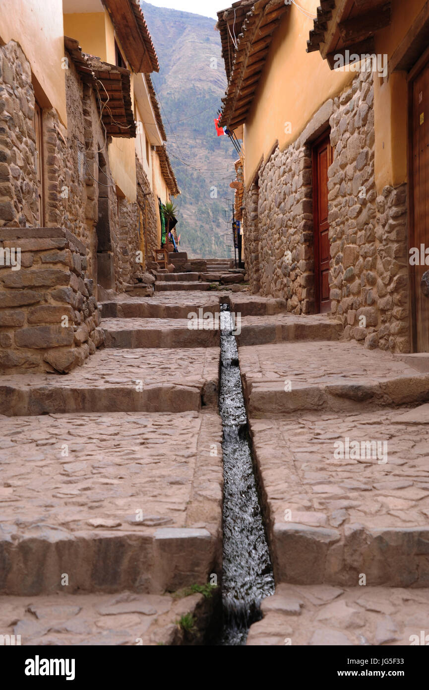 Underneath the ruins of an Inca fortification, the modern town of ...
