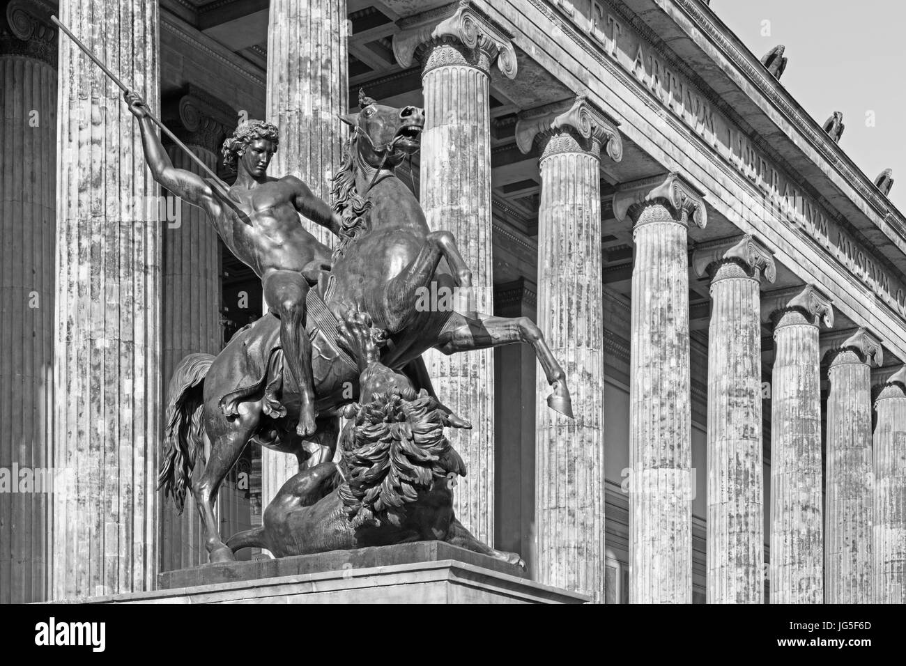 BERLIN, GERMANY, FEBRUARY - 13, 2017: The Dom, columns of Altes Museum ...