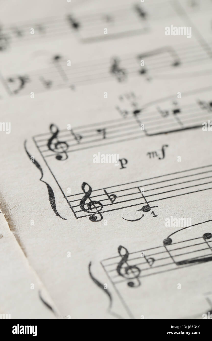 Vintage. Music notes on the vintage paper Stock Photo - Alamy