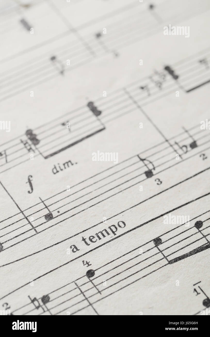 Vintage. Music notes on the vintage paper Stock Photo - Alamy